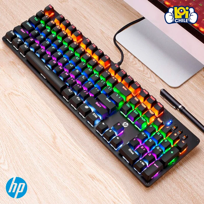 Teclado HP GK100 Mecánico con retroiluminación RGB, oferta LOi Chile.
